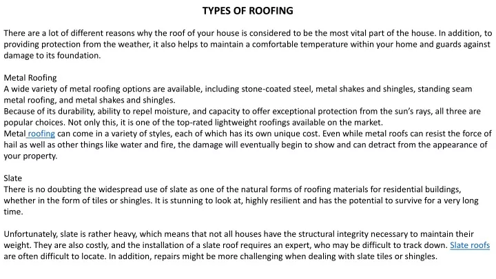 PPT - TYPES OF ROOFING PowerPoint Presentation, free download - ID:11775352