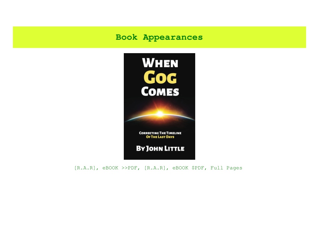 PPT - Download When Gog Comes Correcting The Timeline Of The Last Days ...