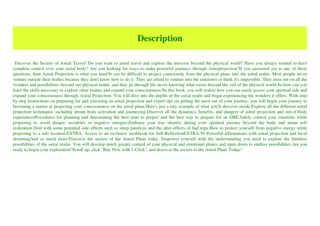 PPT - ReadOnline Amazing Astral Projection How To Astral Travel Have ...