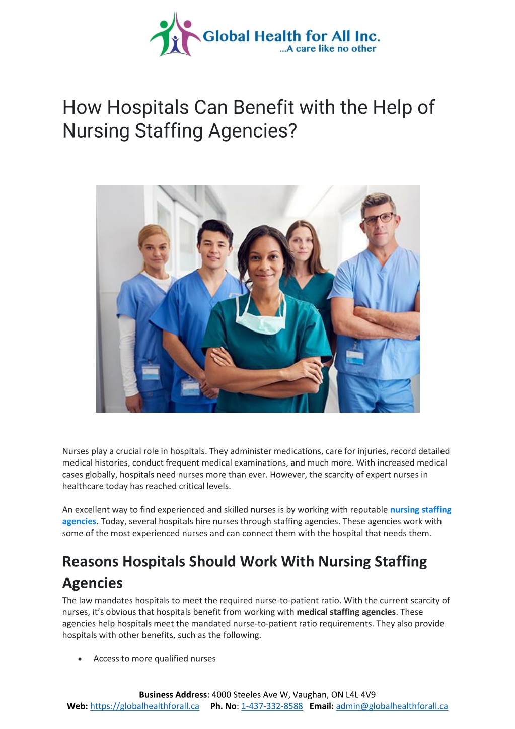 PPT - How Hospitals Can Benefit with the Help of Nursing Staffing ...