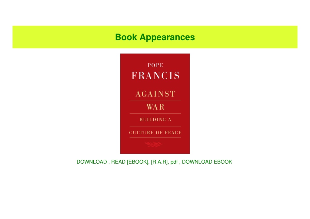 PPT - Download EBOoK@ Against War Building a Culture of Peace ^DOWNLOAD ...