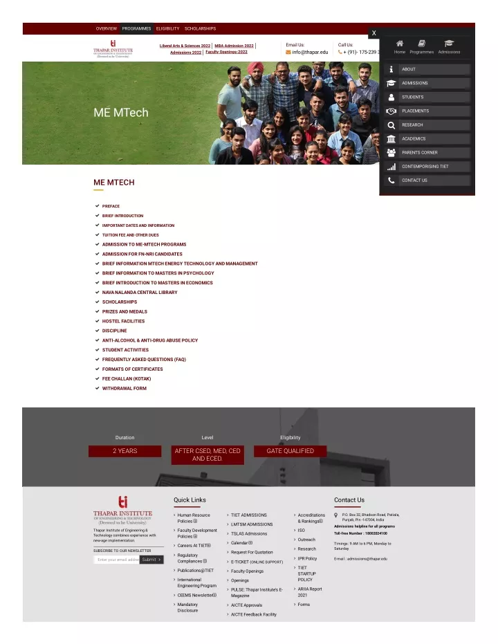 PPT - Best Mtech Colleges In india - TIET PowerPoint Presentation, free download - ID:11776053