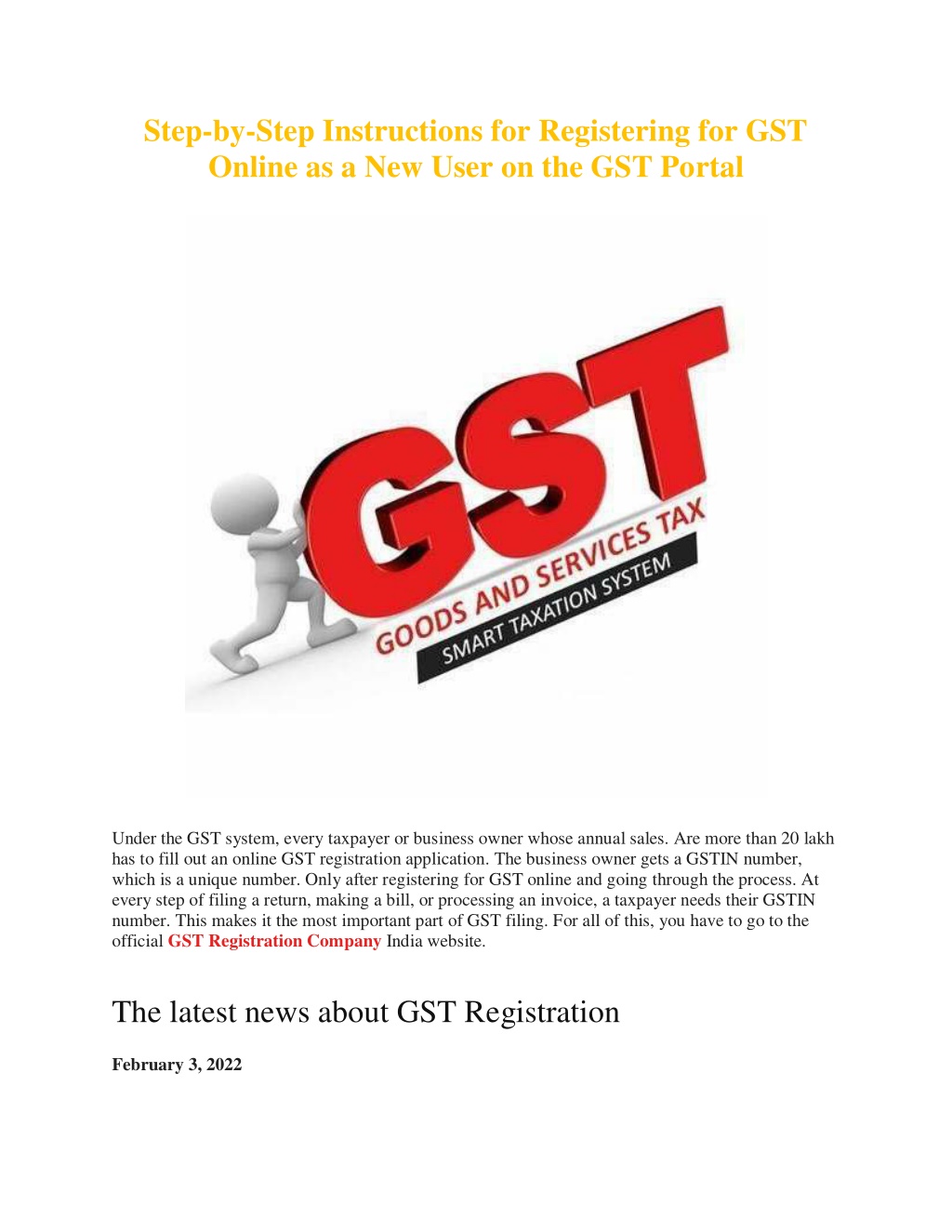 PPT - Step-by-Step Instructions for Registering for GST Online as a New ...