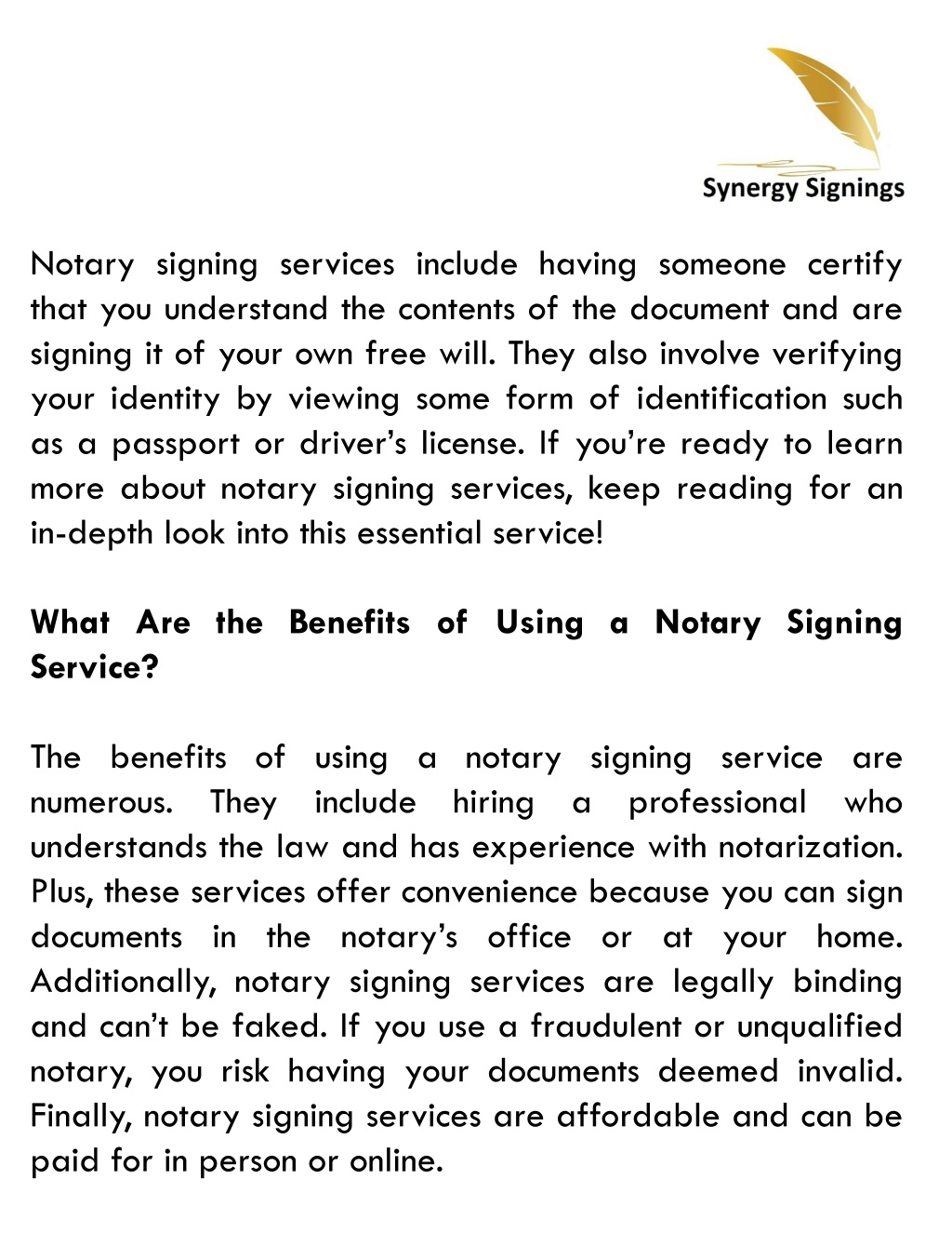 PPT - Why Notary Signing Services Are Important for Your Legal ...
