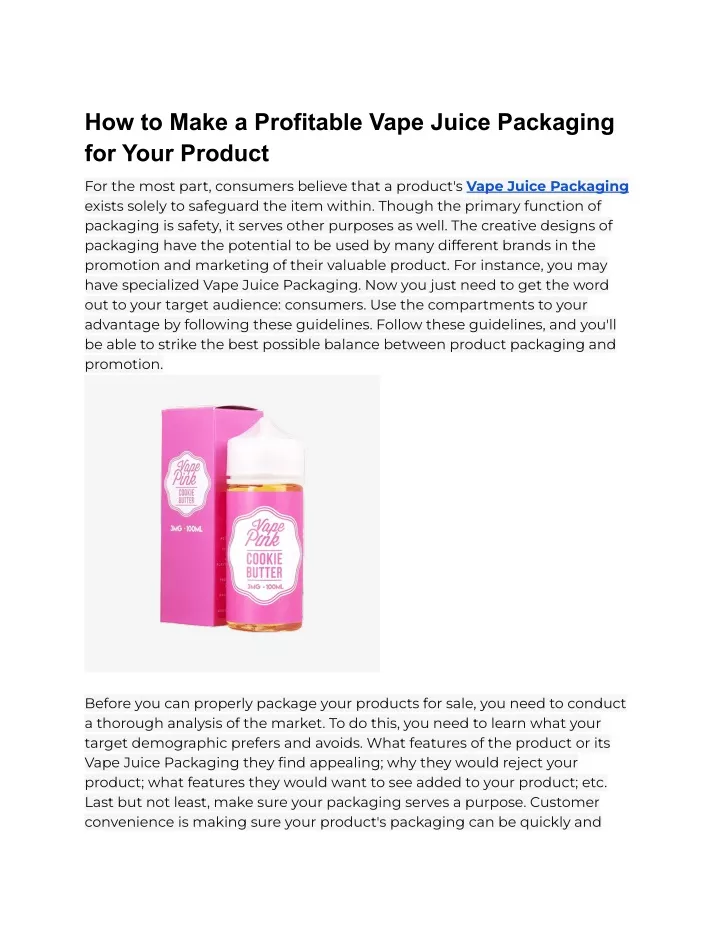 PPT - How to Make a Profitable Vape Juice Packaging for Your Product PowerPoint Presentation ...