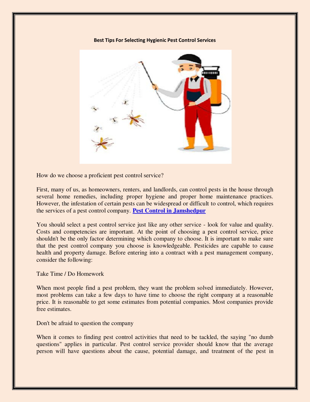 PPT - Best Tips For Selecting Hygienic Pest Control Services PowerPoint ...