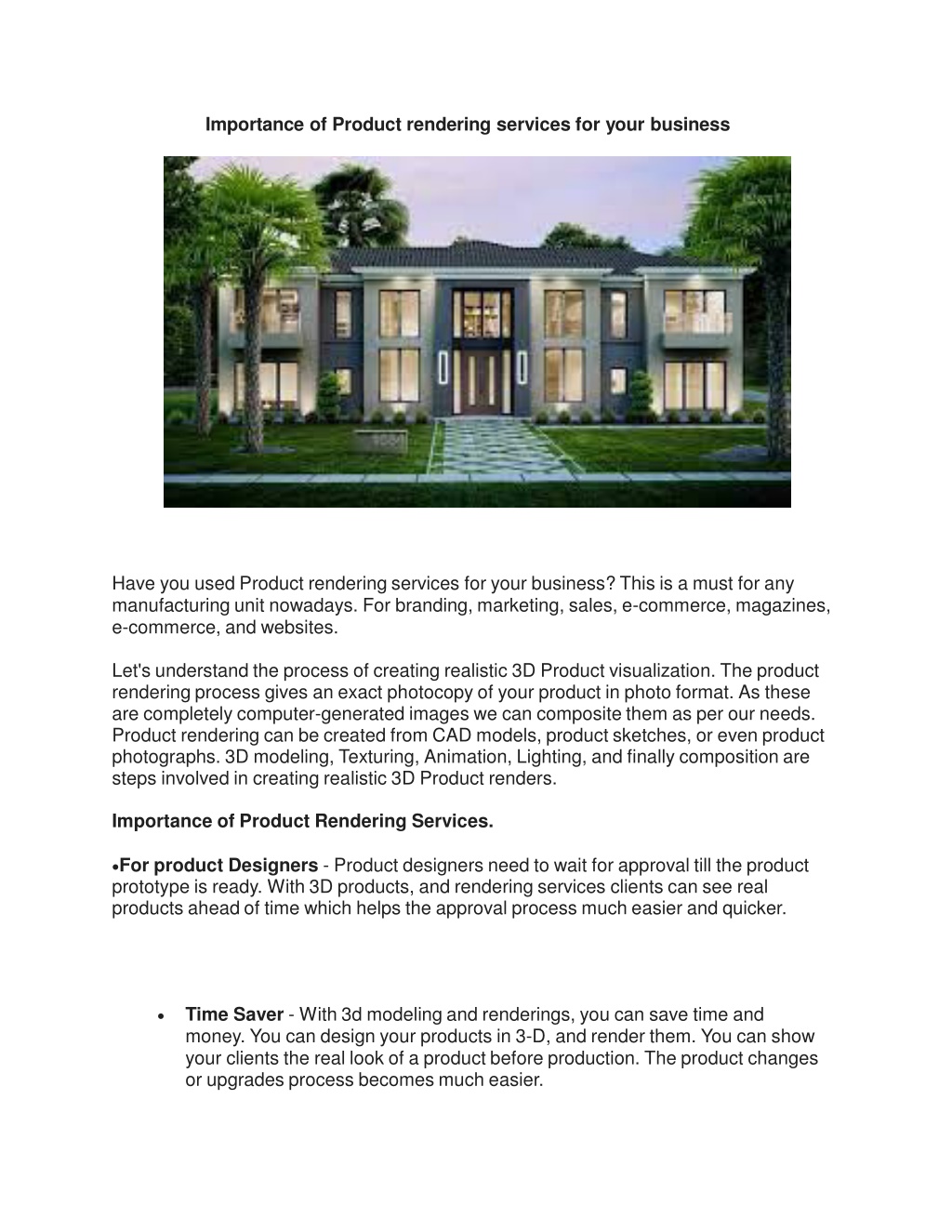 PPT - Importance of Product rendering services for your business ...
