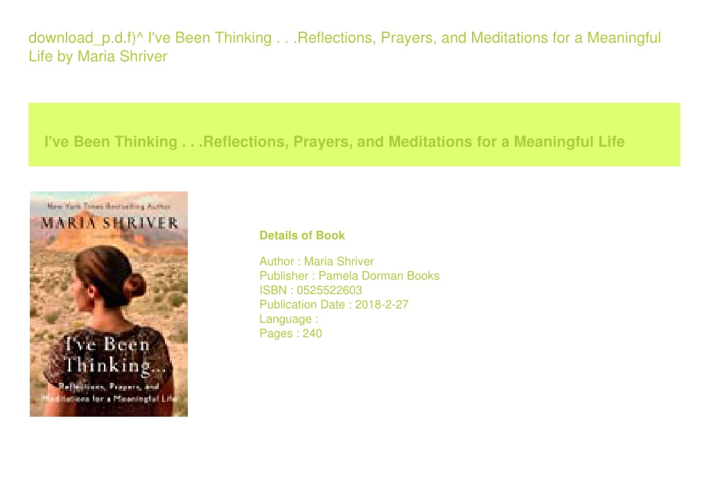 PPT - download_p.d.f)^ I've Been Thinking . . .Reflections Prayers and ... PPT - download_p.d.f)^ I've Been Thinking . . .Reflections Prayers and ...