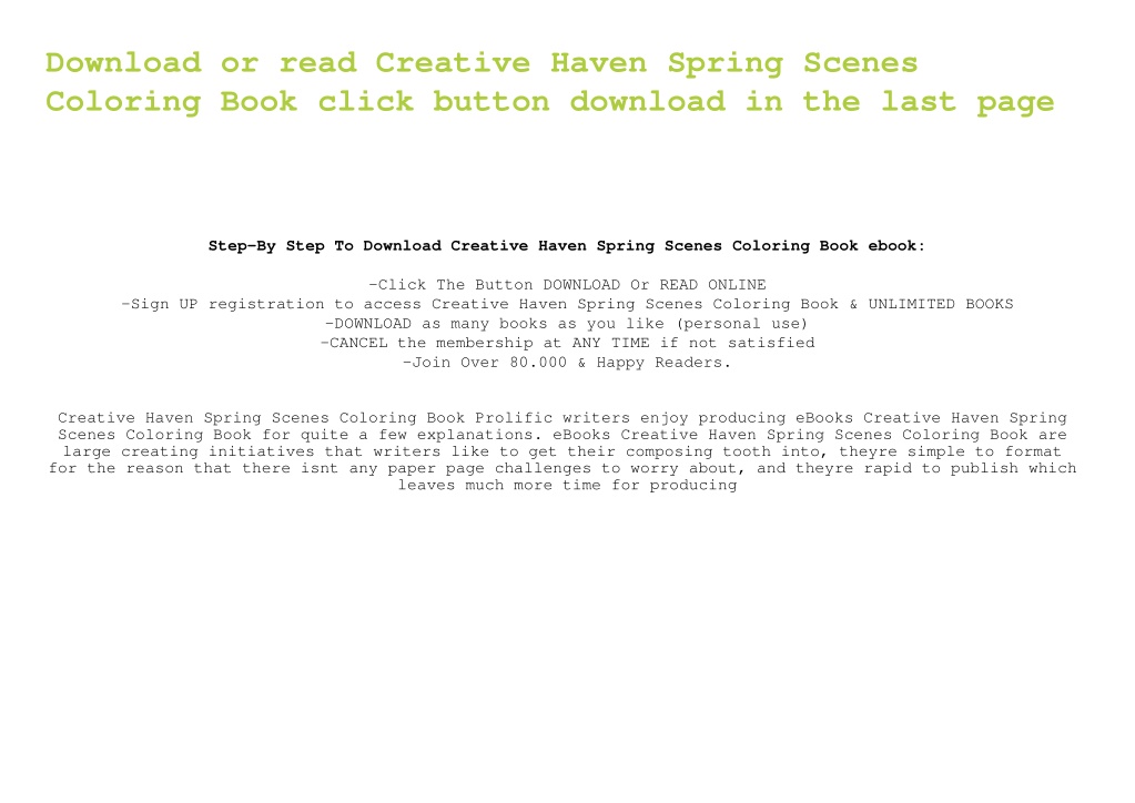 PPT - ^EPUB/ONLINE)DOWNLOAD Creative Haven Spring Scenes Coloring Book ...