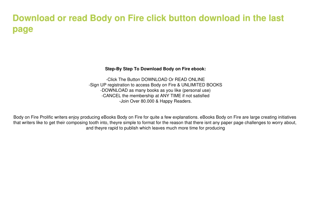 PPT - *EPUB/PDF)DOWNLOAD Body on Fire by Monica Aggarwal PowerPoint ...