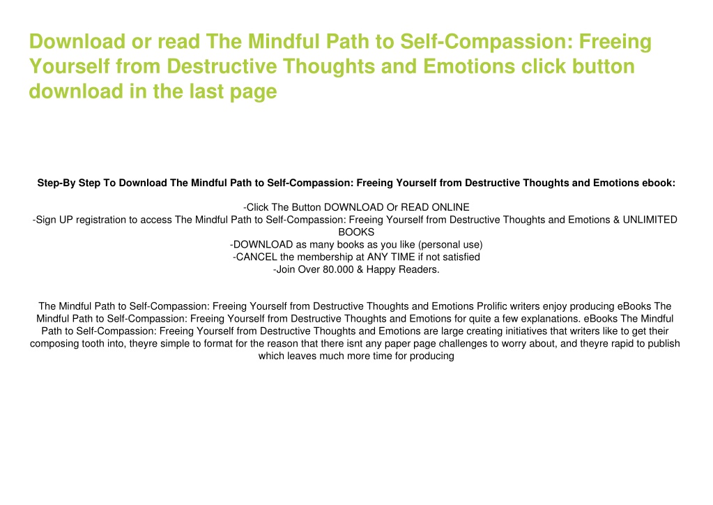 PPT - ^PDF/KINDLE)READ The Mindful Path to Self-Compassion Freeing ... PPT - ^PDF/KINDLE)READ The Mindful Path to Self-Compassion Freeing ...