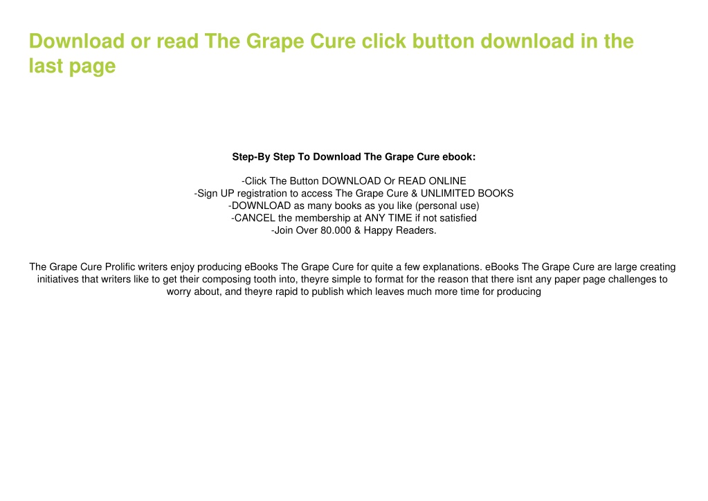 PPT - download_[p.d.f]) The Grape Cure by Johanna Brandt PowerPoint ...