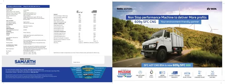 PPT - TATA 609g SFC Overview - Specs, Features & Images PowerPoint ...