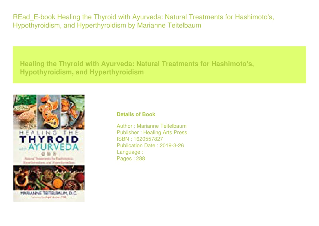 PPT - REad_E-book Healing the Thyroid with Ayurveda Natural Treatments ...
