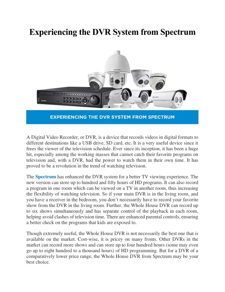 PPT - Experiencing the DVR System from Spectrum PowerPoint Presentation ...