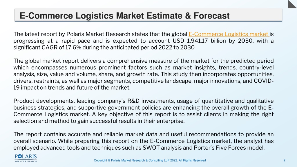 PPT - E-commerce Logistics Market PowerPoint Presentation, free ...