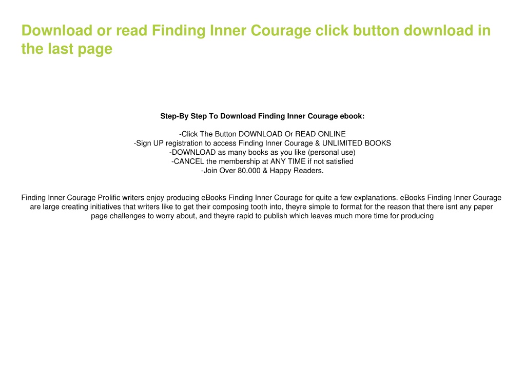 PPT - [FREE][DOWNLOAD] Finding Inner Courage by Mark Nepo PowerPoint Presentation - ID:11781741