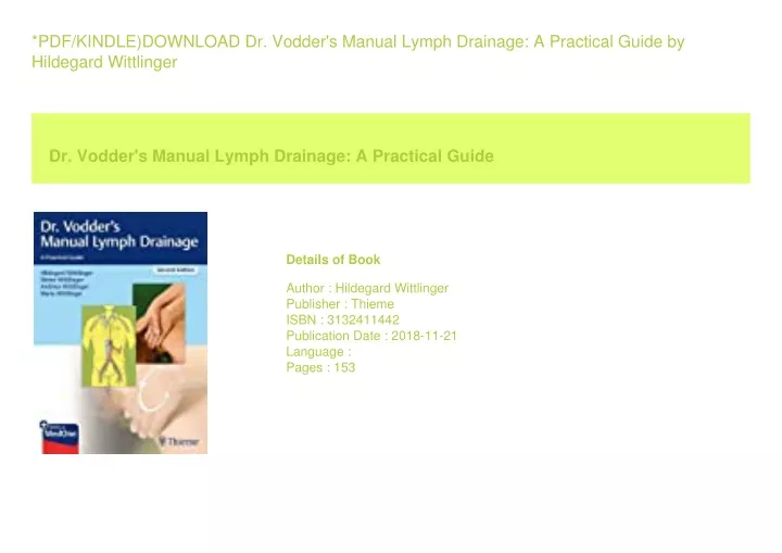 Ppt Pdf Kindle Download Dr Vodders Manual Lymph Drainage A