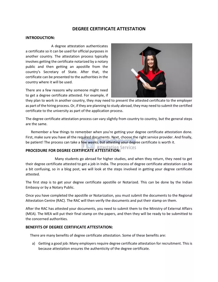 PPT - DEGREE CERTIFICATE ATTESTATION PowerPoint Presentation, free ...