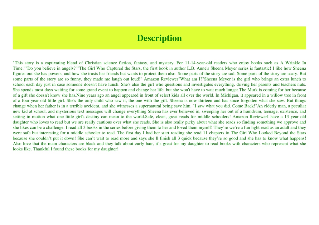 PPT - [Best!] The Girl Who Looked Beyond The Stars (Sheena Meyer) EBOOK ...