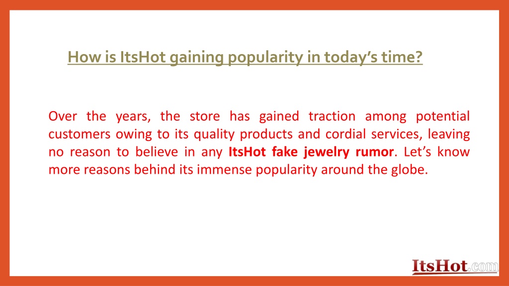 PPT - With No ItsHot Complaints, It is surely the Best Online Jewelry ...