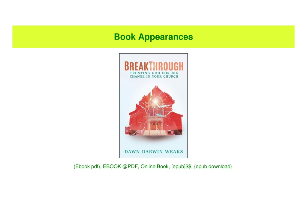 PPT - [Ebook]^^ Breakthrough Trusting God for Big Change in Your Church ...
