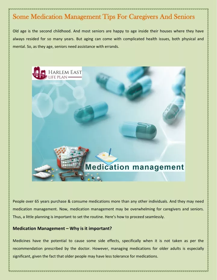 PPT - Some Medication Management Tips For Caregivers And Seniors ...
