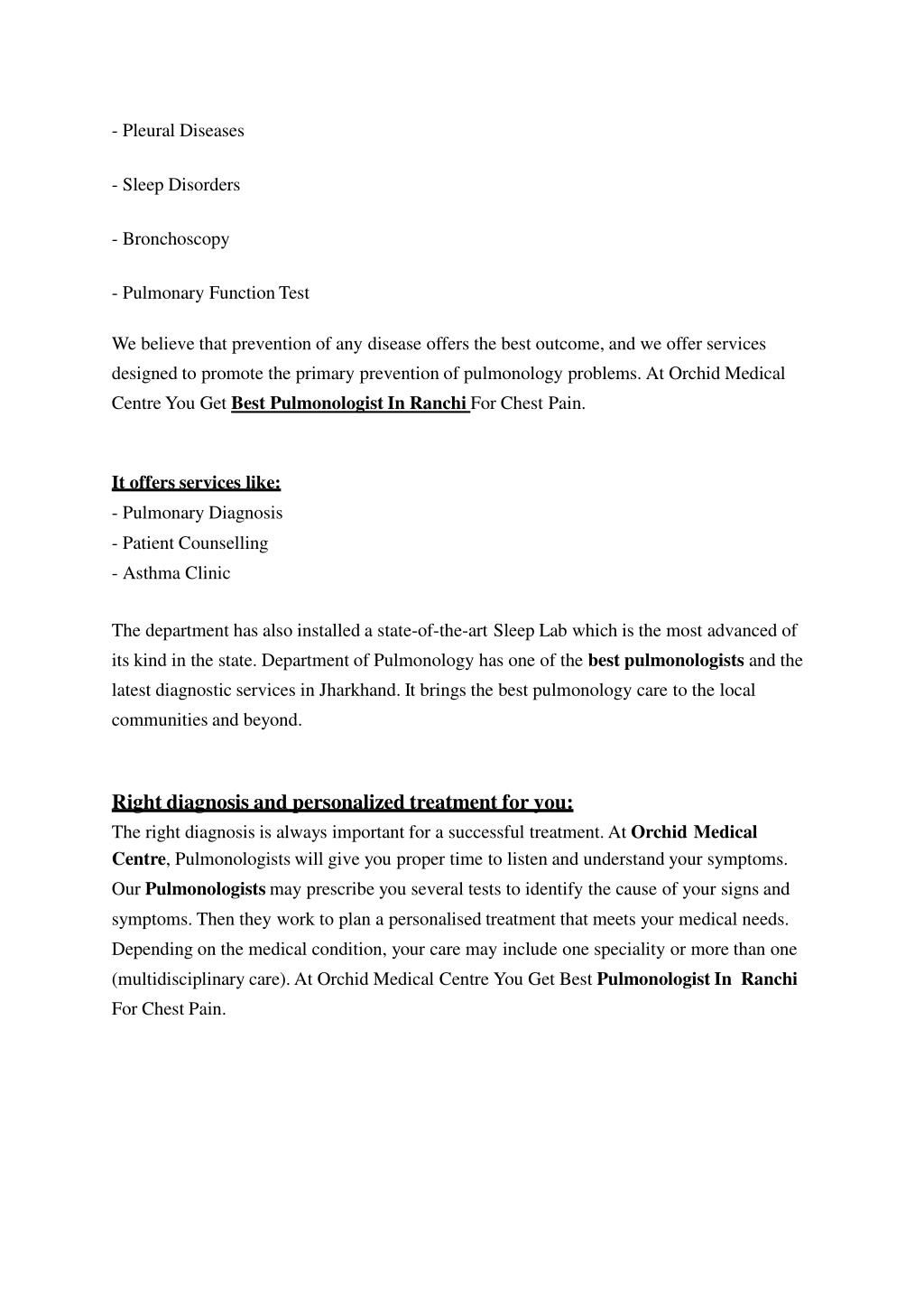 PPT - Department of Pulmonology | Treatments performed in Pulmonology ...
