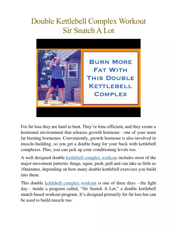 PPT - Double Kettlebell Complex Workout – Sir Snatch A Lot PowerPoint ...