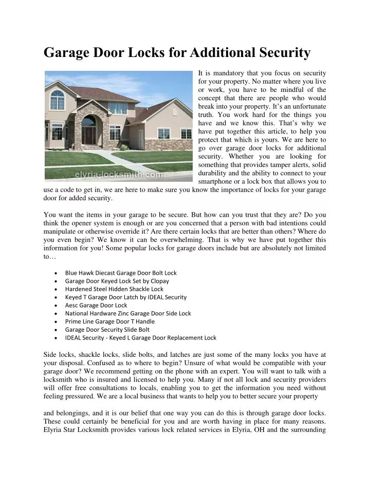 PPT - Garage Door Locks for Additional Security PowerPoint Presentation ...