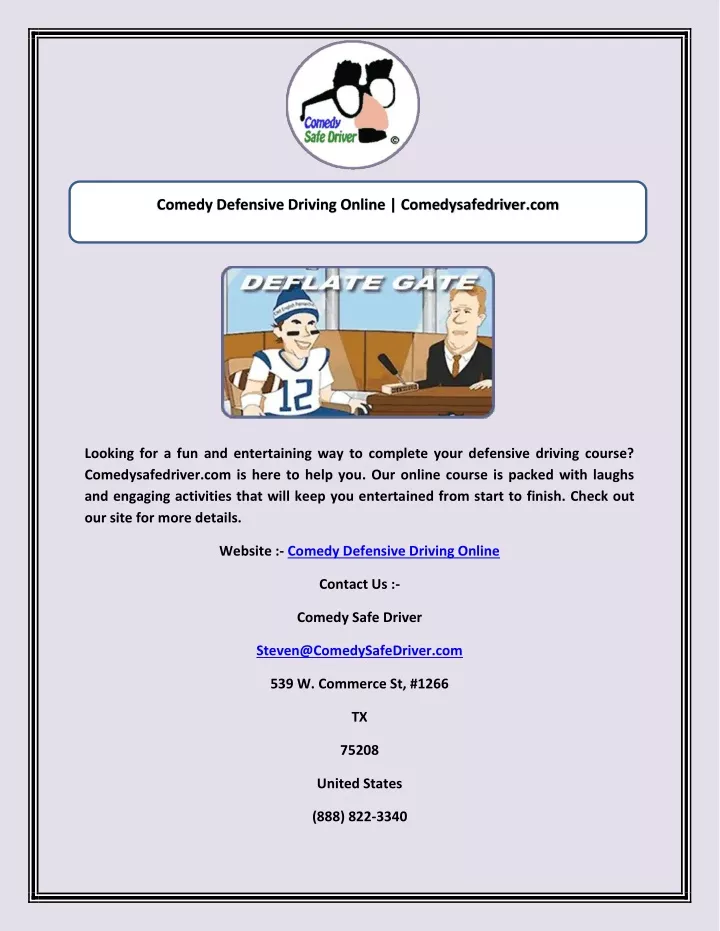 PPT - Comedy Defensive Driving Online | Comedysafedriver.com PowerPoint ...