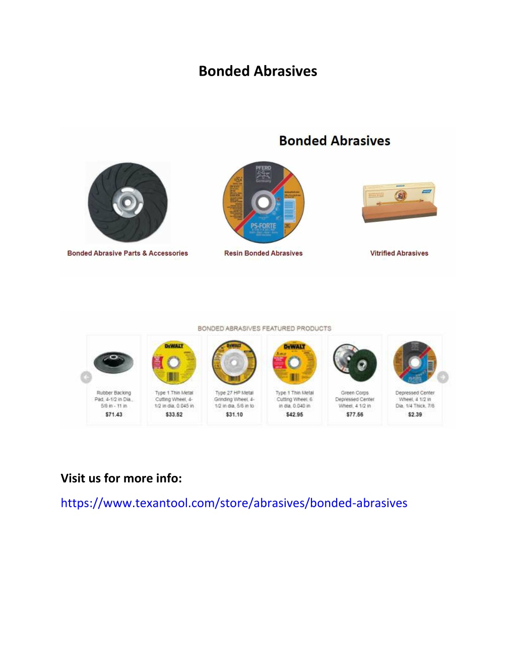 PPT - Bonded Abrasive Parts & Accessories Online| Texantool PowerPoint ...