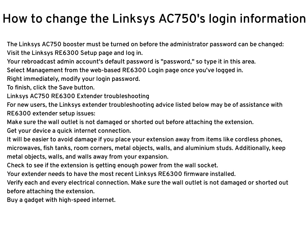 PPT - linksys re6300 extender setup PowerPoint Presentation, free ... PPT - linksys re6300 extender setup PowerPoint Presentation, free ...