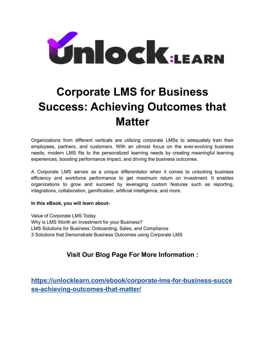 Ppt Corporate Lms For Business Success Achieving Outcomes That