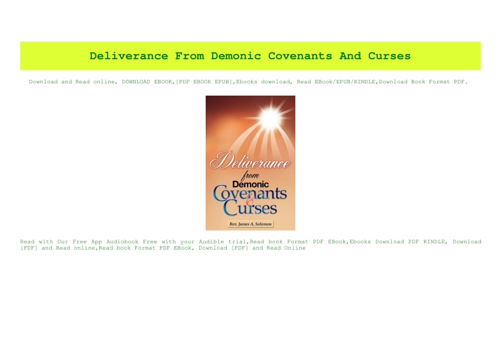 PPT - (READ)^ Deliverance From Demonic Covenants And Curses BEST Online ...