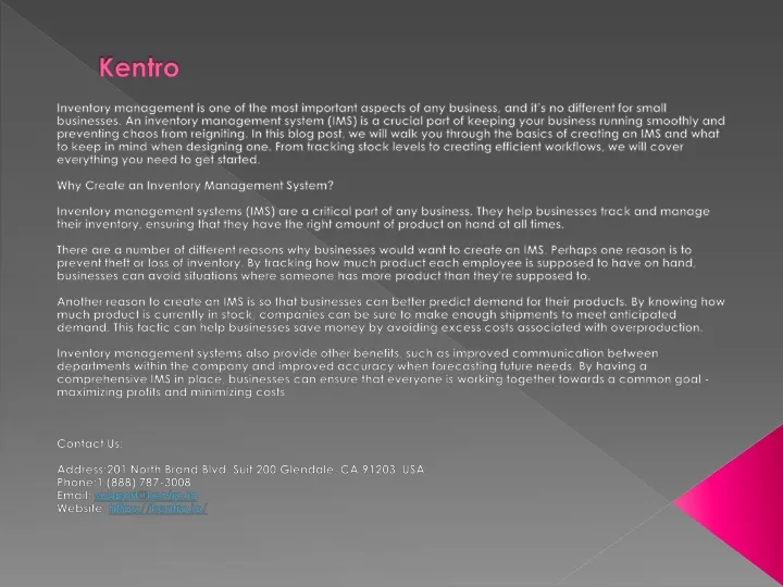 PPT - Kentro PowerPoint Presentation, free download - ID:11787269