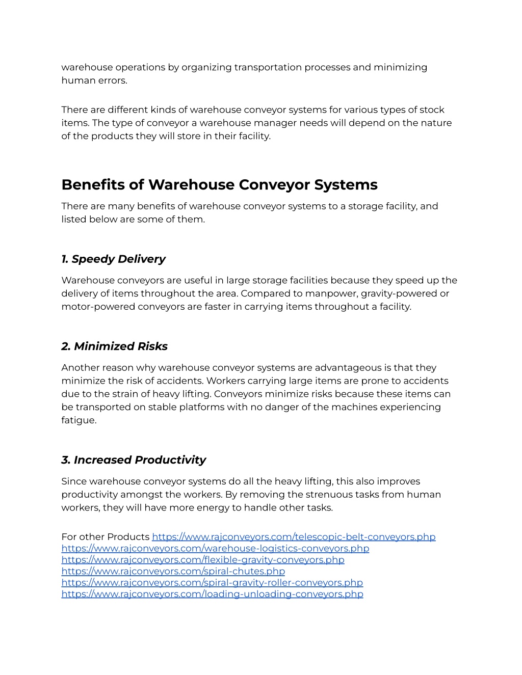 PPT - Benefits of Warehouse Conveyor Systems PowerPoint Presentation ...