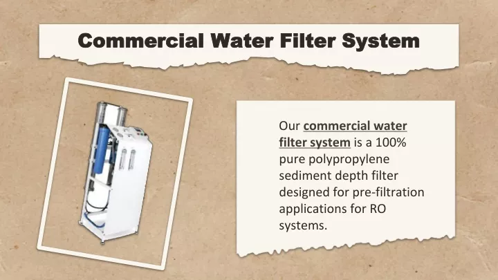 PPT - Commercial Water Filter System PowerPoint Presentation, free ...