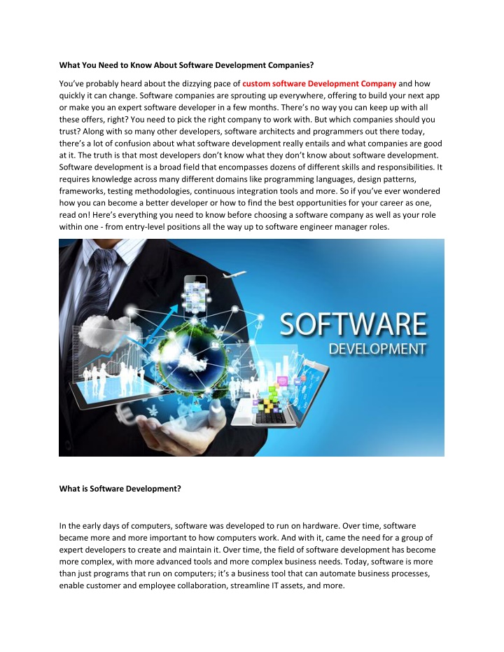 PPT - What You Need to Know About Software Development Companies ...