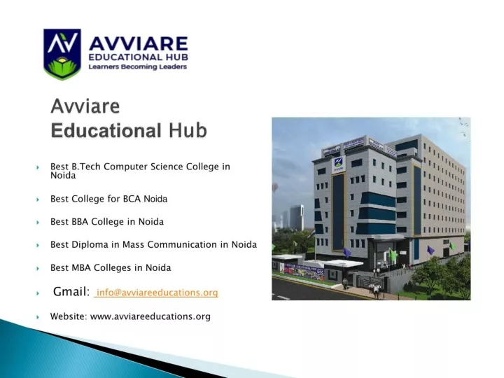 PPT - Best MBA Colleges in Noida | Avviare Educational Hub Noida ...