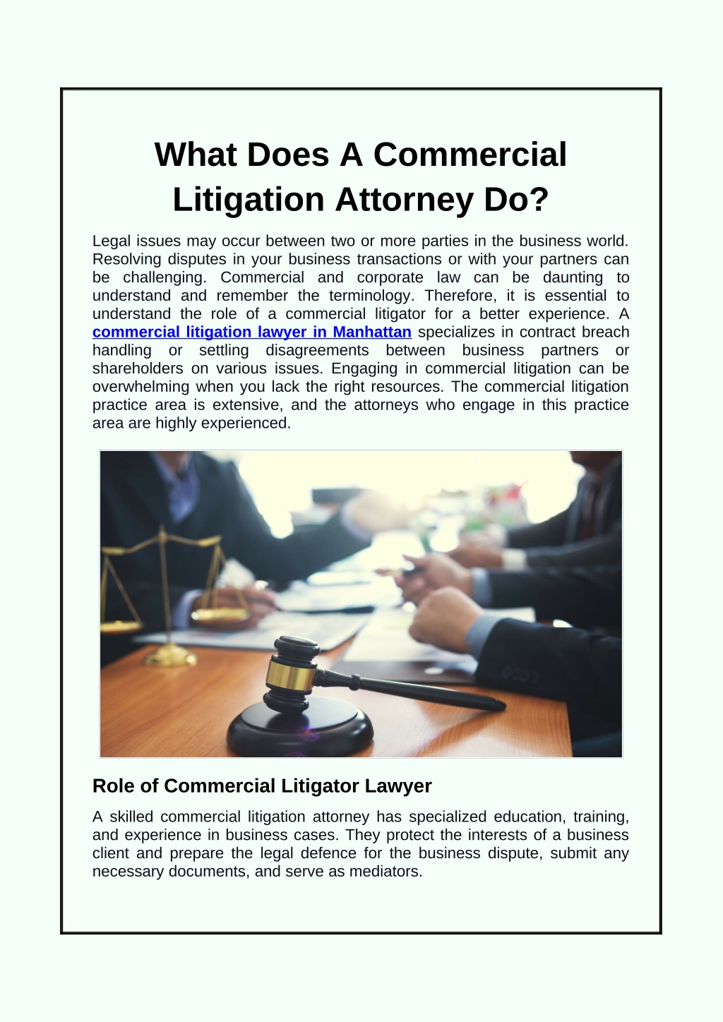 PPT - What Does A Commercial Litigation Attorney Do? PowerPoint ...