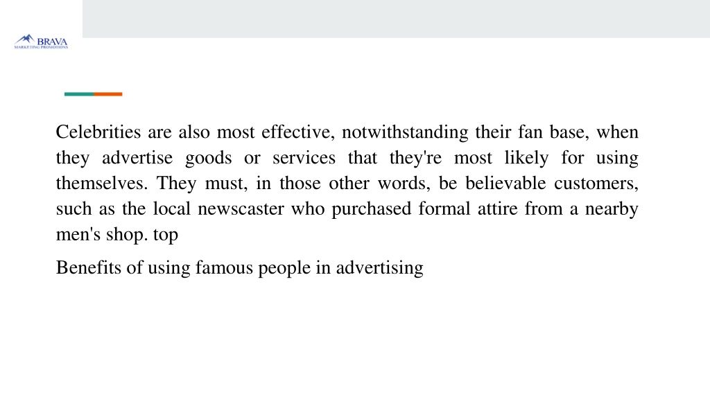 PPT - What Are the Top Benefits of Using Famous People in Advertising ...