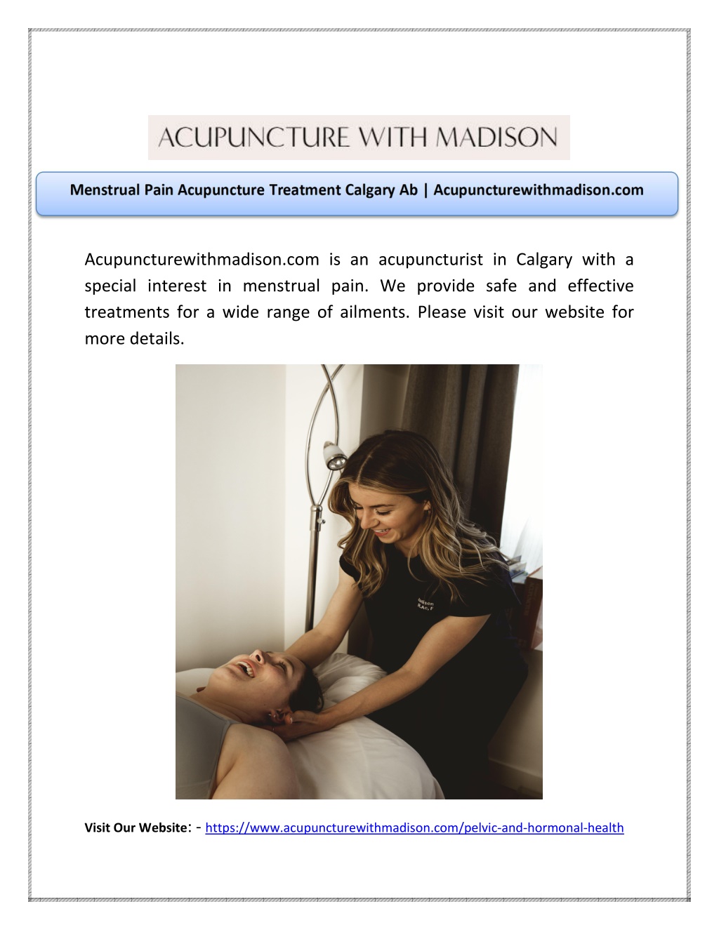 PPT - Menstrual Pain Acupuncture Treatment Calgary Ab ...