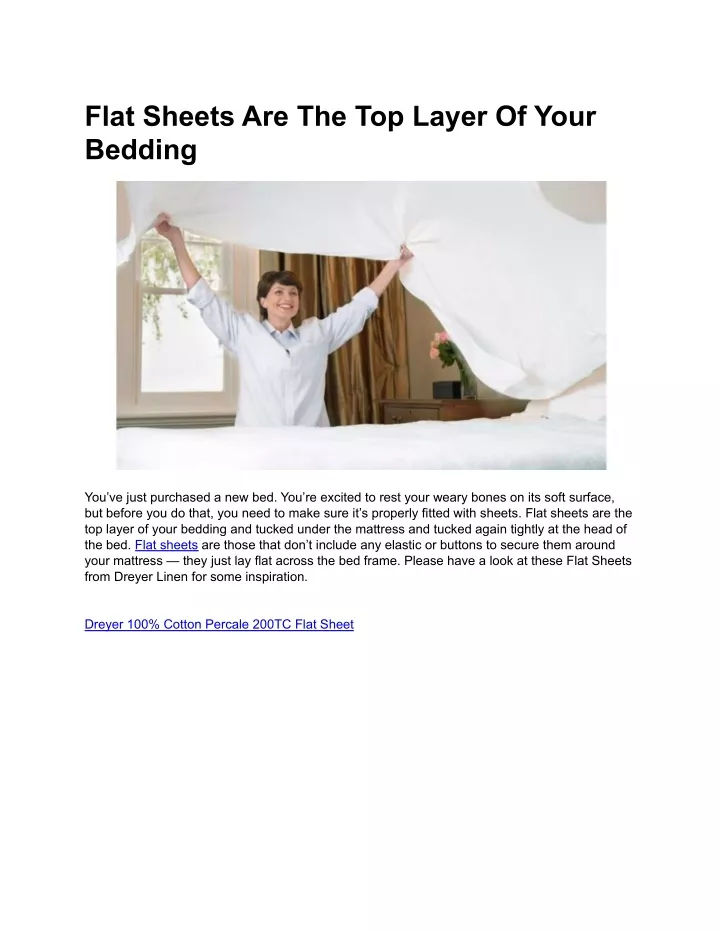 PPT - Flat Sheets Are The Top Layer Of Your Bedding PowerPoint ...