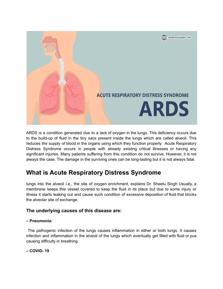 PPT - What is Acute Respiratory Distress Syndrome (ARDS) – Dr. Sheetu ...