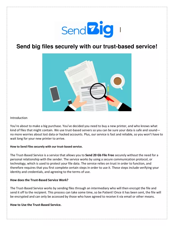 Ppt Send Big Files Securely With Our Trust Based Service Powerpoint
