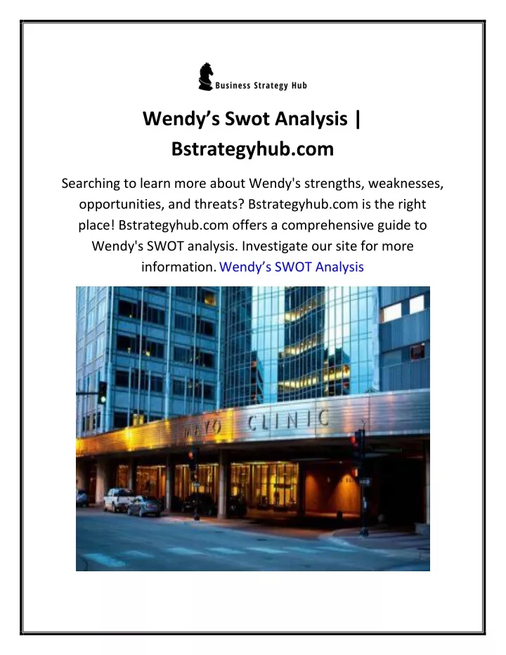 PPT - Wendy’s Swot Analysis Bstrategyhub.com PowerPoint Presentation ...