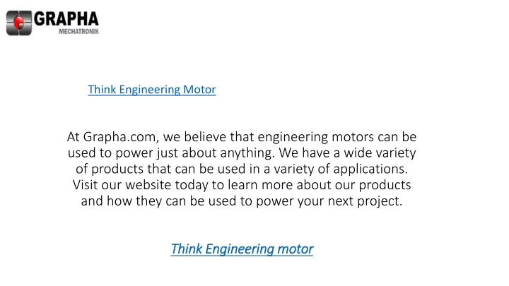 PPT - Think Engineering Motor | Grapha.com PowerPoint Presentation ...