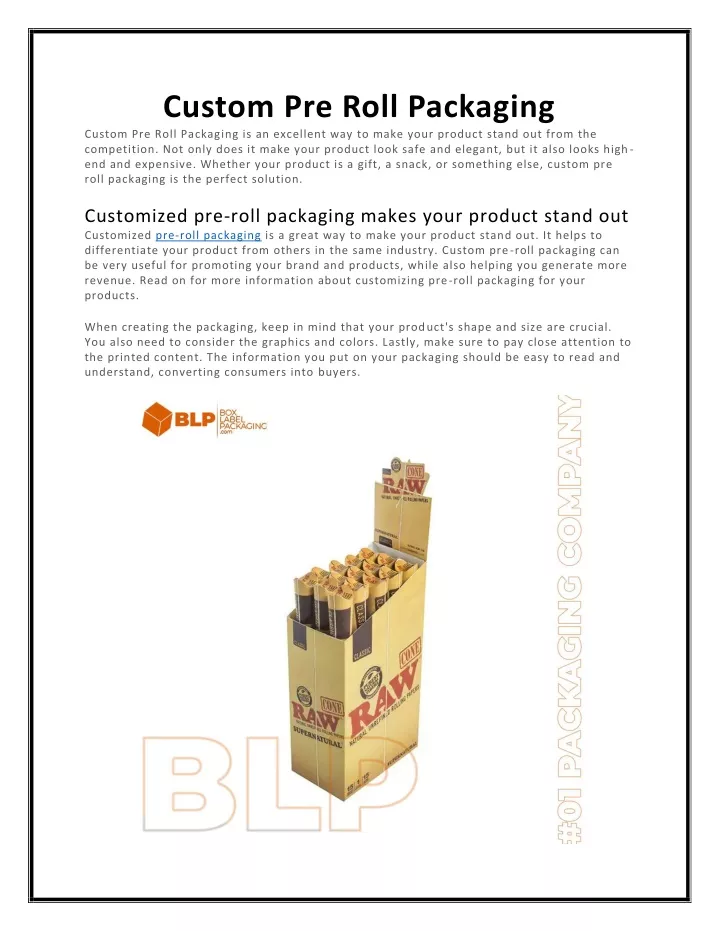 PPT - Custom Pre Roll Packaging PowerPoint Presentation, free download ...