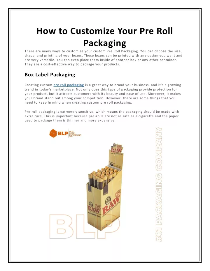 PPT - How to Customize Your Pre Roll Packaging PowerPoint Presentation - ID:11794872